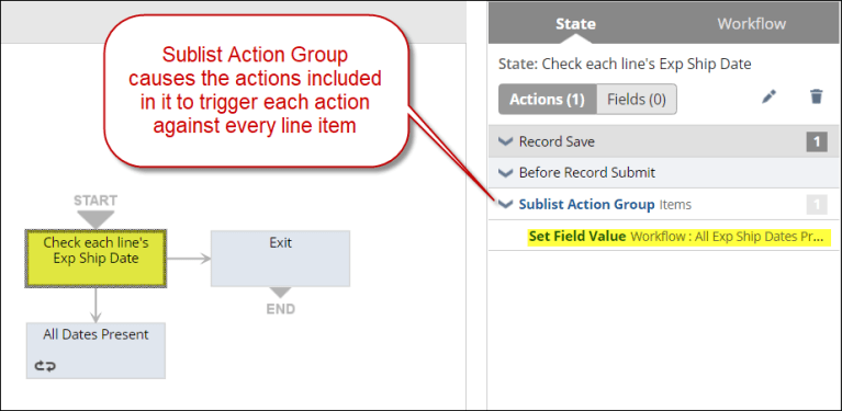 SuiteFlow – Sublist Action Group Example – NetSuite Experiences