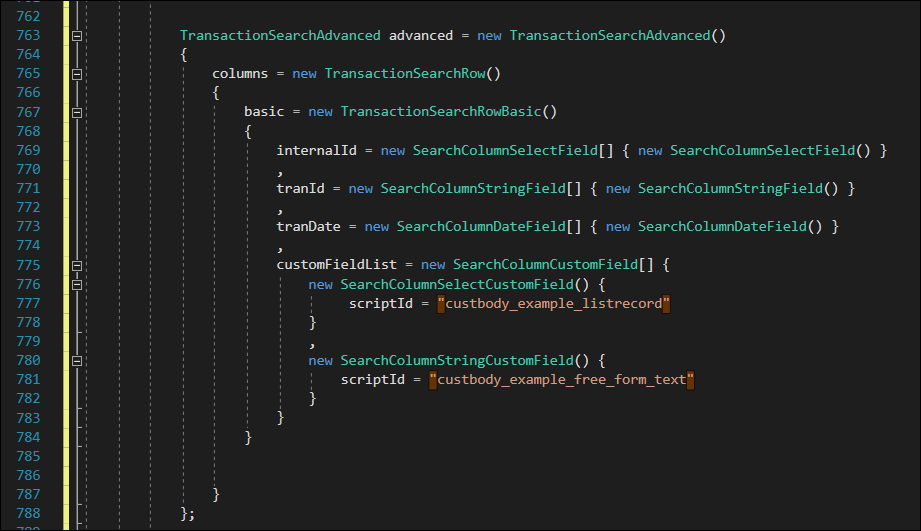 SuiteTalk – Fetch Custom Columns – C# Example – NetSuite Experiences