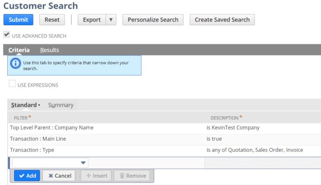 Saved Search which includes child customer’s transactions – NetSuite ...